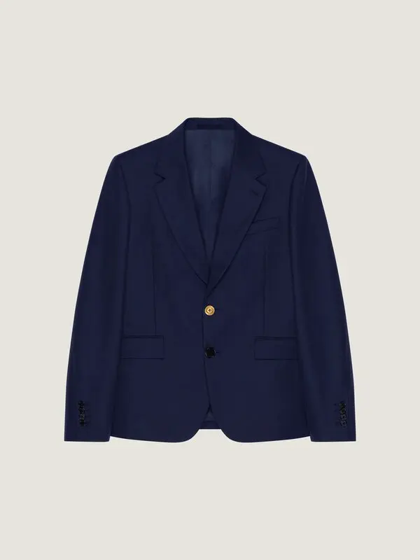 Givenchy Single-breasted Blazer In Wool And Mohair - Navy