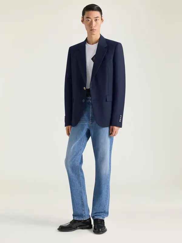 Givenchy Single-breasted Blazer In Wool And Mohair - Navy