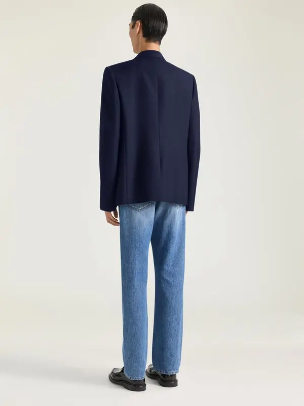 Givenchy Single-breasted Blazer In Wool And Mohair - Navy