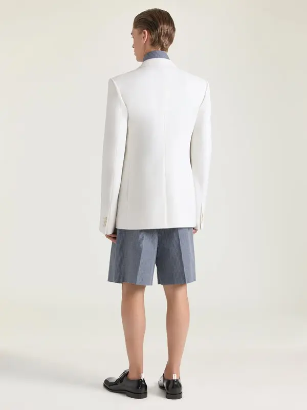 Givenchy Single-breasted Fitted Jacket In Wool And Mohair - Ivory
