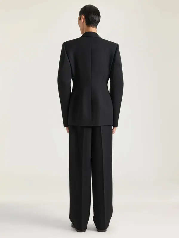 Givenchy Double Pleat Wool Trousers - Black