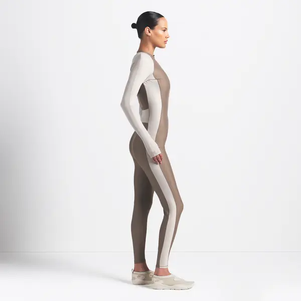 Nike Skims Shine Zip-front Long Bodysuit