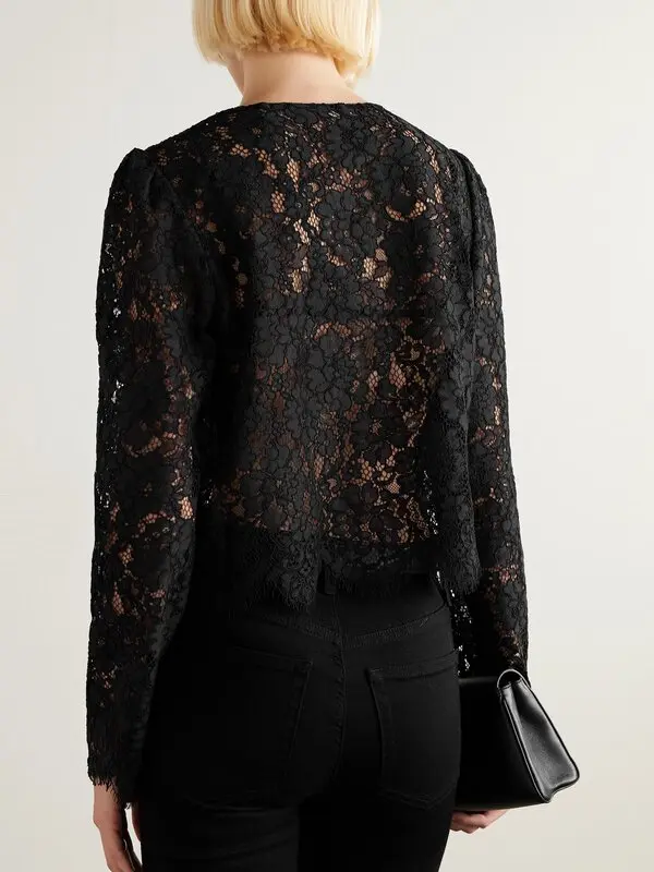 FRAME Organic Cotton-blend Lace Blouse