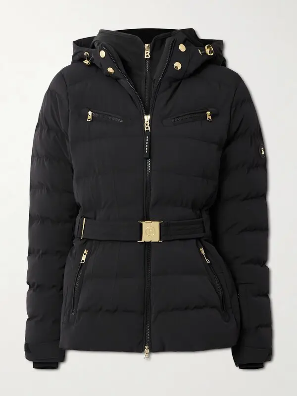 Bogner Ellya Belted Layered Quilted Ski Jacket - Black