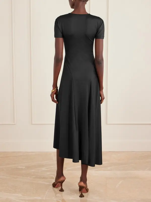 Victoria Beckham Stretch-jersey Zip-up Midi Dress - Black