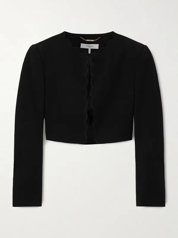 Chloé Scalloped Cotton-blend Twill Jacket