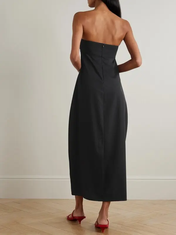 ST. AGNI Strapless Wool Maxi Dress
