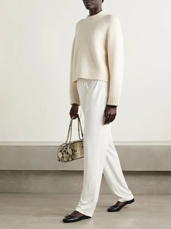 NILI LOTAN Tomaso Cashmere And Silk-blend Sweater - Neutrals