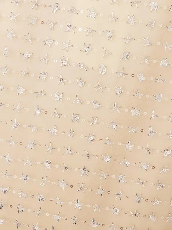 Staud Ciara Embellished Tulle Midi Skirt - Neutrals