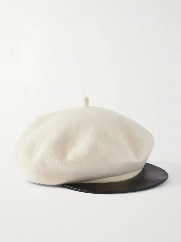Valentino Garavani Embellished Wool Cap - Ivory