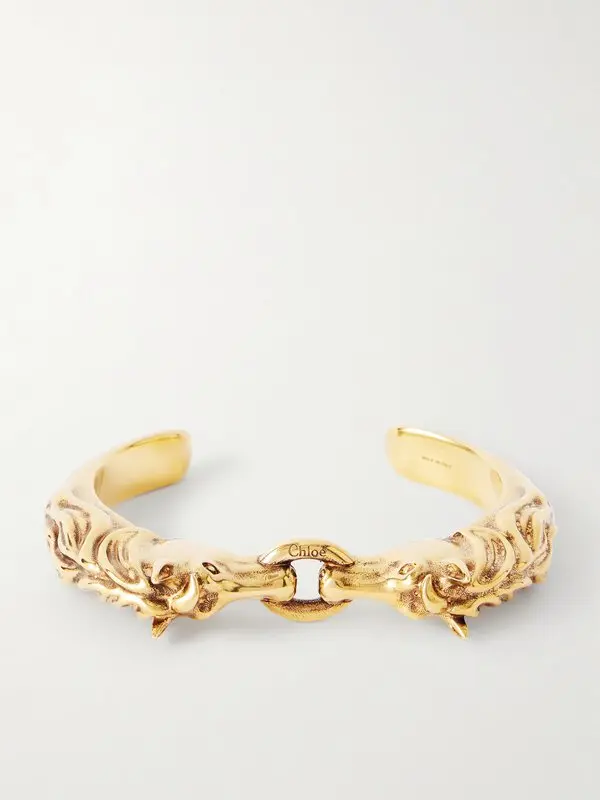 Chloé Logo Horsebit Cuff - Gold