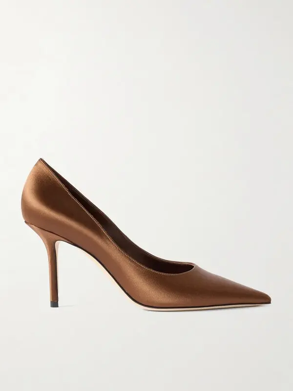 JIMMY CHOO Love 85 Satin Pumps - Metallic