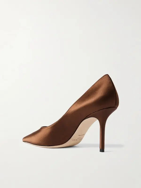JIMMY CHOO Love 85 Satin Pumps - Metallic