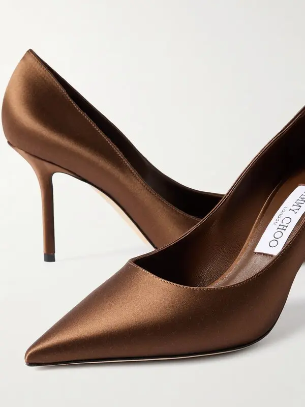 JIMMY CHOO Love 85 Satin Pumps - Metallic
