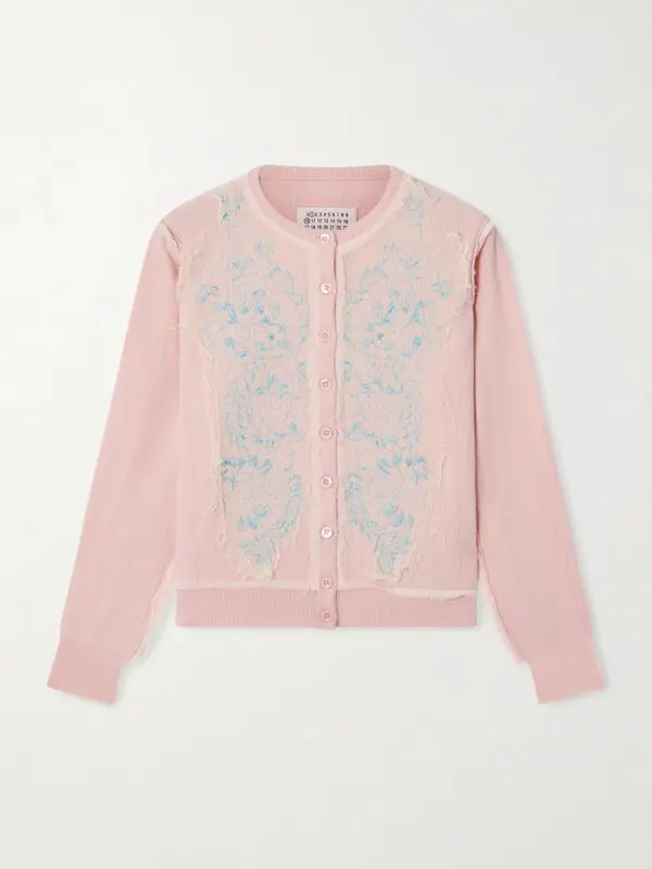 MAISON MARGIELA Embroidered Wool Cardigan