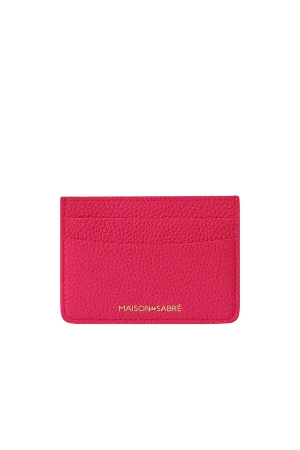 MAISON DE SABRE Card Holder In Green - Shibuya Fuchsia