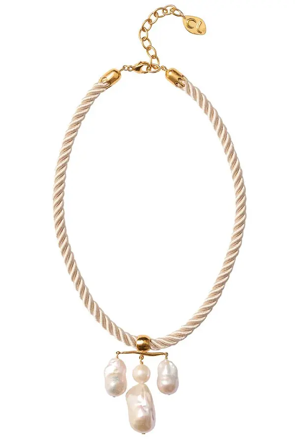 Chan Luu Caroline Twist Cord Necklace - White Pearl