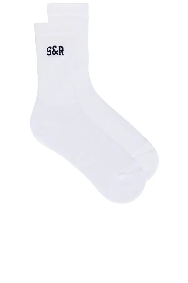 SPORTY & RICH Ivy Socks - White