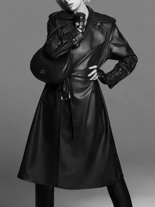 Karl Lagerfeld Belted Double-breasted Trench Coat