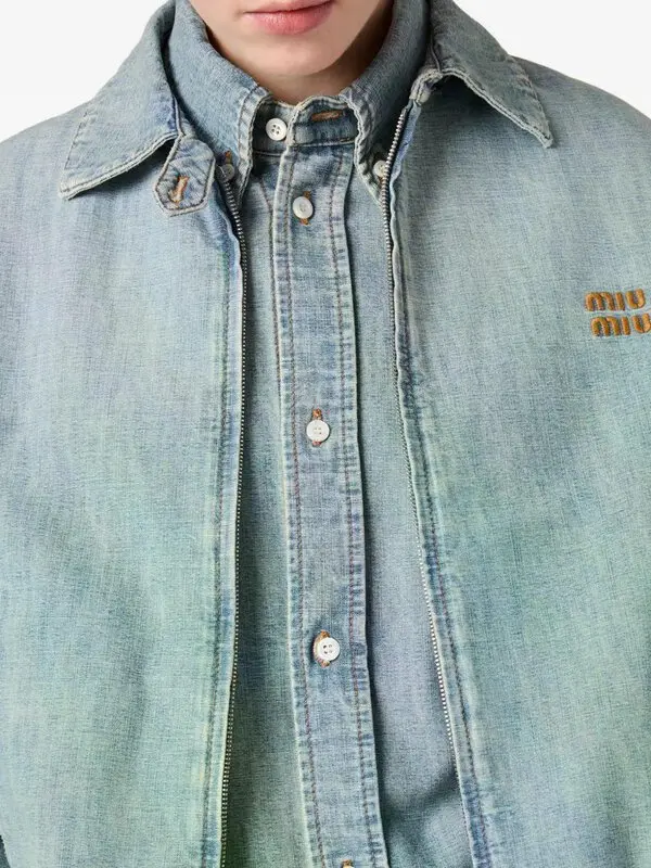 Miu Miu Chambray Denim Jacket - Blue