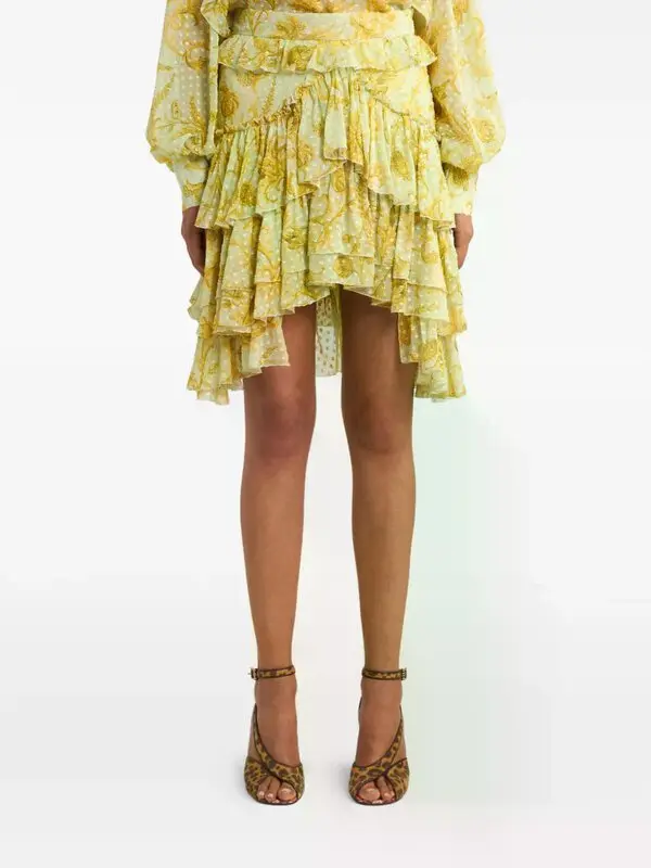 Etro Floral-motif Mini Skirt - Yellow