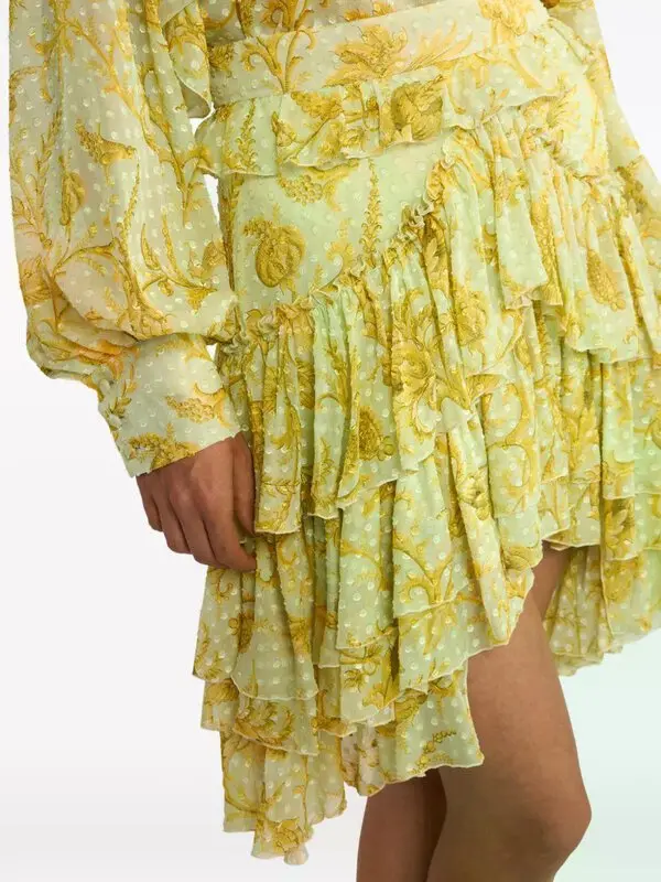 Etro Floral-motif Mini Skirt - Yellow