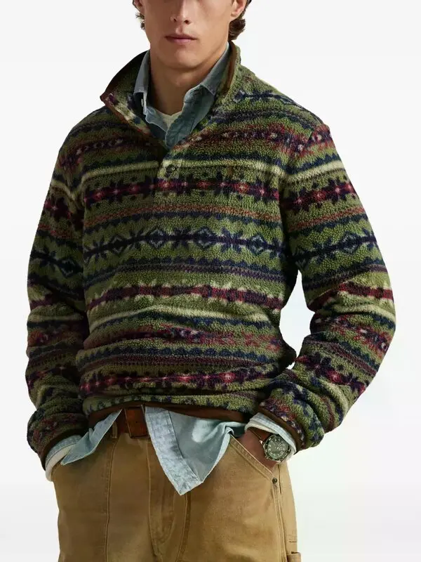Polo Ralph Lauren Patterned Mock Neck Sweater