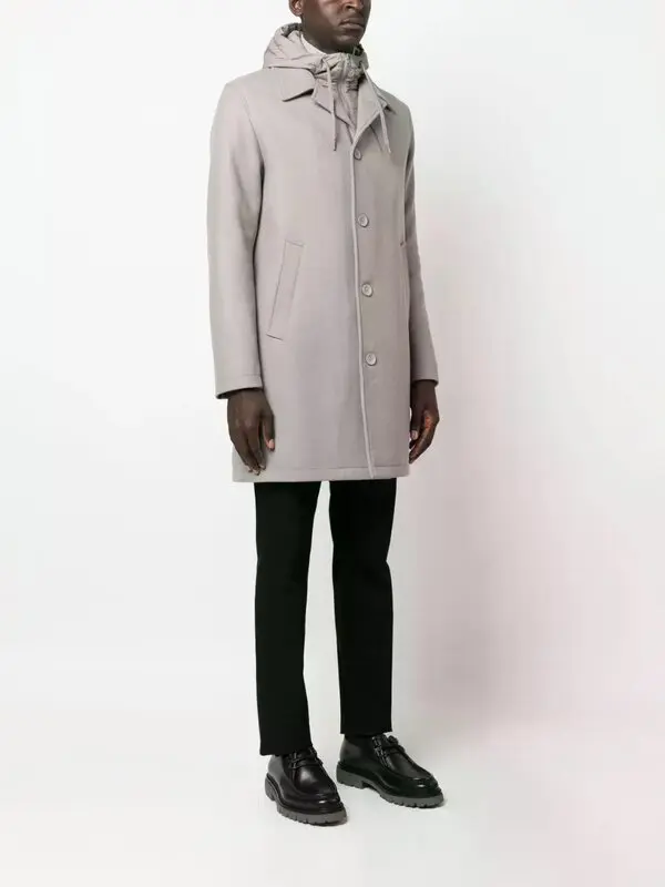 Herno Single-breasted Hooded Coat