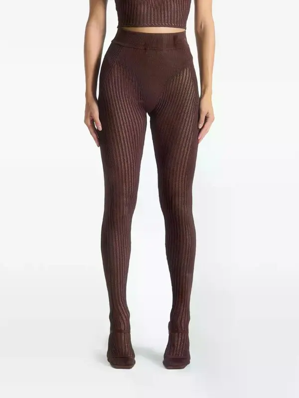 Manière De Voir Contour-footsie Knit Leggings
