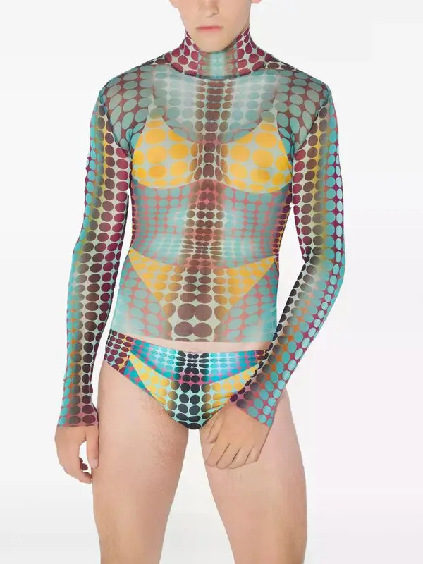 JEAN PAUL GAULTIER Dots-print High-neck Top
