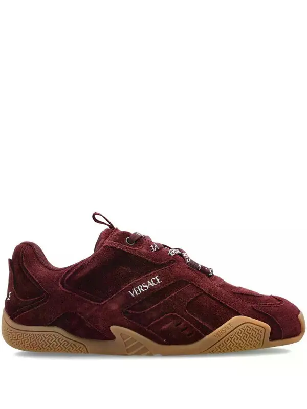 Versace Galaxia Suede Lace-up Sneakers - Red