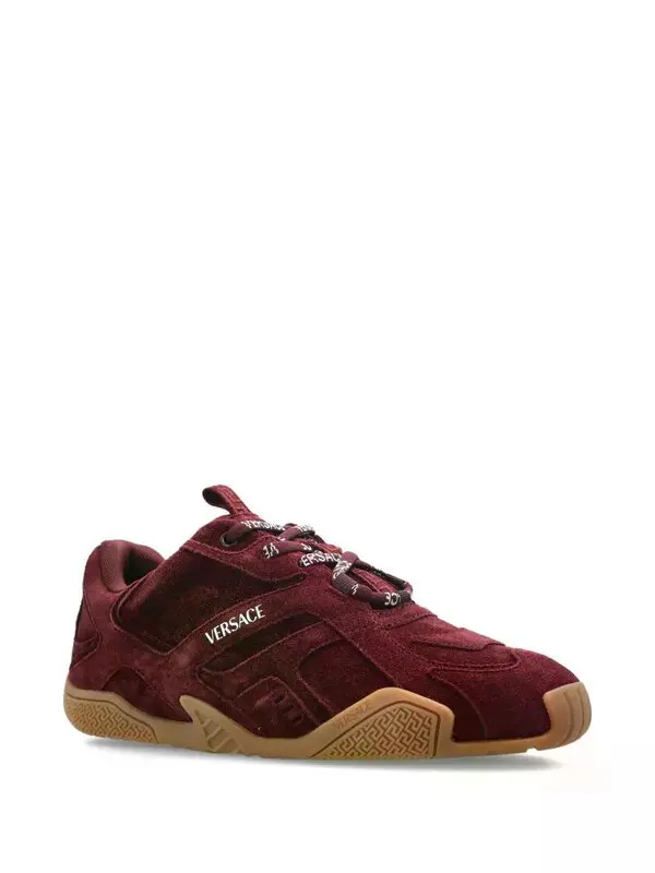 Versace Galaxia Suede Lace-up Sneakers - Red