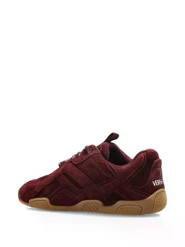 Versace Galaxia Suede Lace-up Sneakers - Red