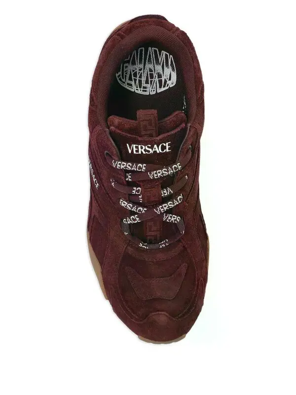 Versace Galaxia Suede Lace-up Sneakers - Red