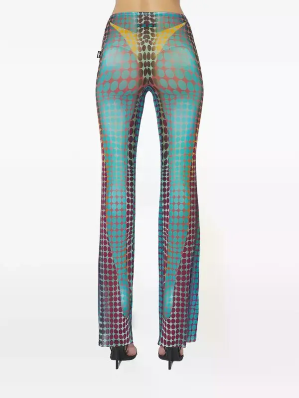 JEAN PAUL GAULTIER Re-edition Flared Printed Trousers - Blue
