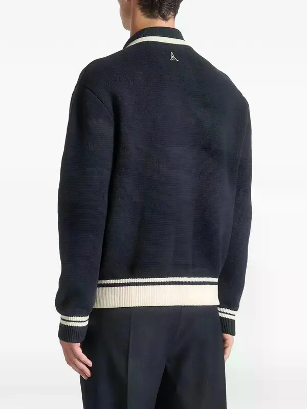 Manière De Voir Classic-collar Combed-cotton Knit Cardigan