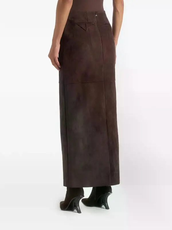 Manière De Voir Manere De Voir Suede Maxi Skirt - Brown
