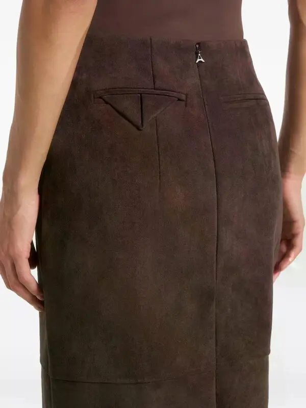 Manière De Voir Manere De Voir Suede Maxi Skirt - Brown