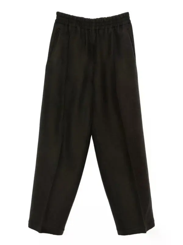 AMI Paris Elasticated-waist Wool Trousers - Grey