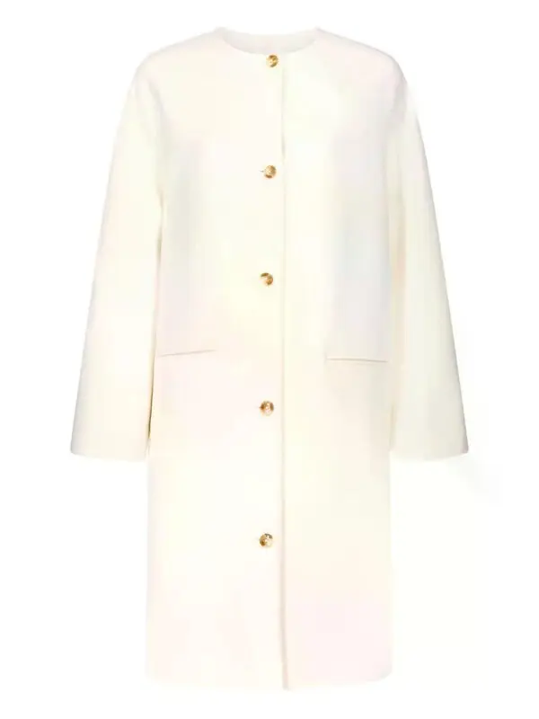 Loulou De Saison Kerry Collarless Coat - Neutrals