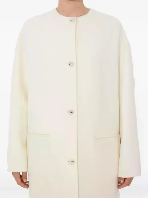 Loulou De Saison Kerry Collarless Coat - Neutrals