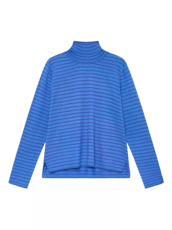 Malìparmi Striped Roll-neck Top - Blue