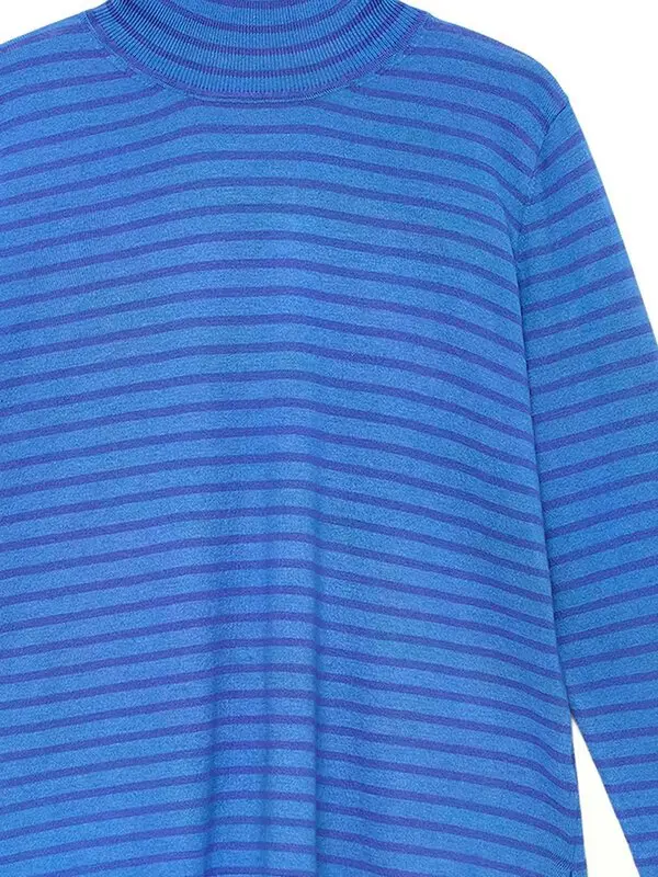 Malìparmi Striped Roll-neck Top - Blue