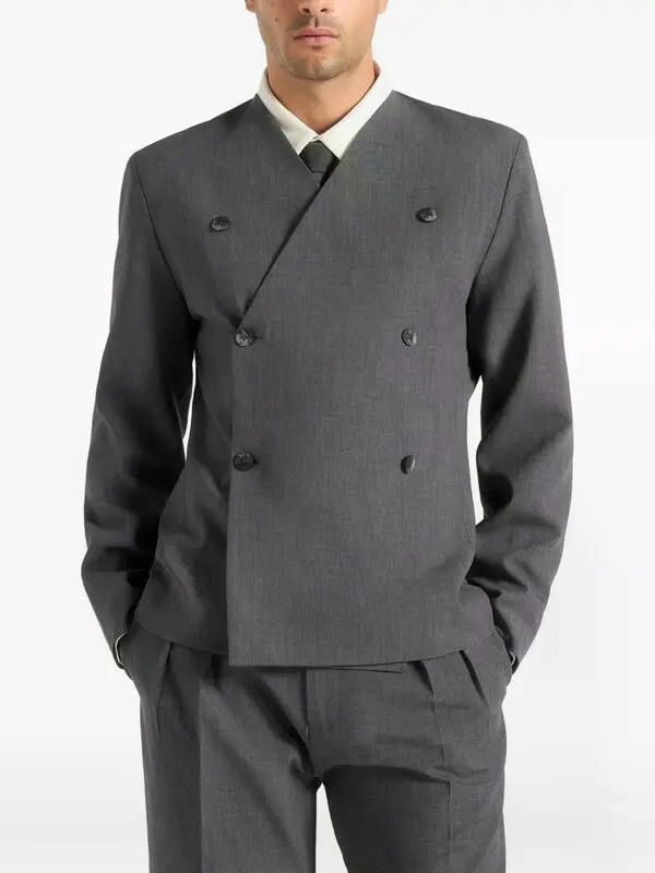 Manière De Voir Timéo Double-breasted Tailored Blazer - Grey