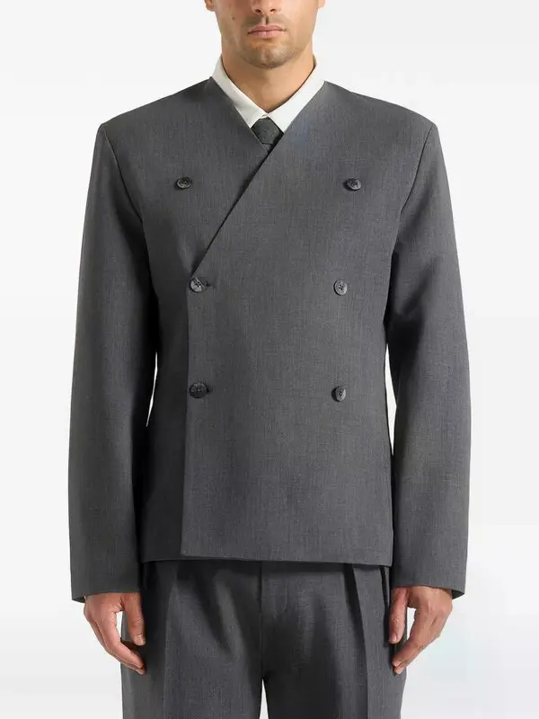 Manière De Voir Timéo Double-breasted Tailored Blazer - Grey