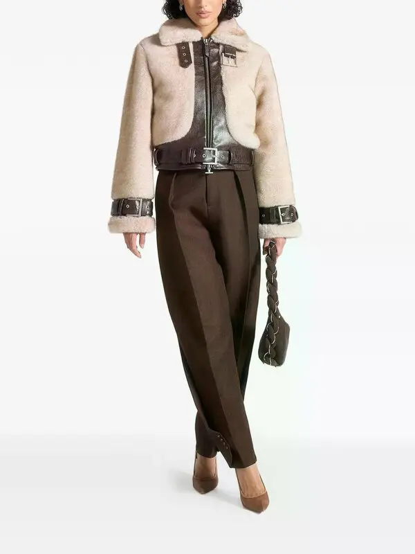 Manière De Voir Deya Plush And Faux Leather Jacket