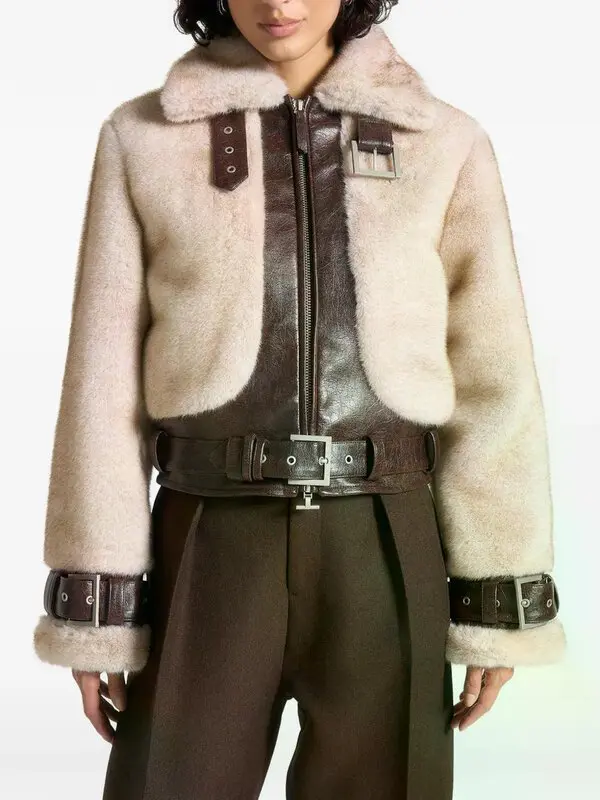 Manière De Voir Deya Plush And Faux Leather Jacket