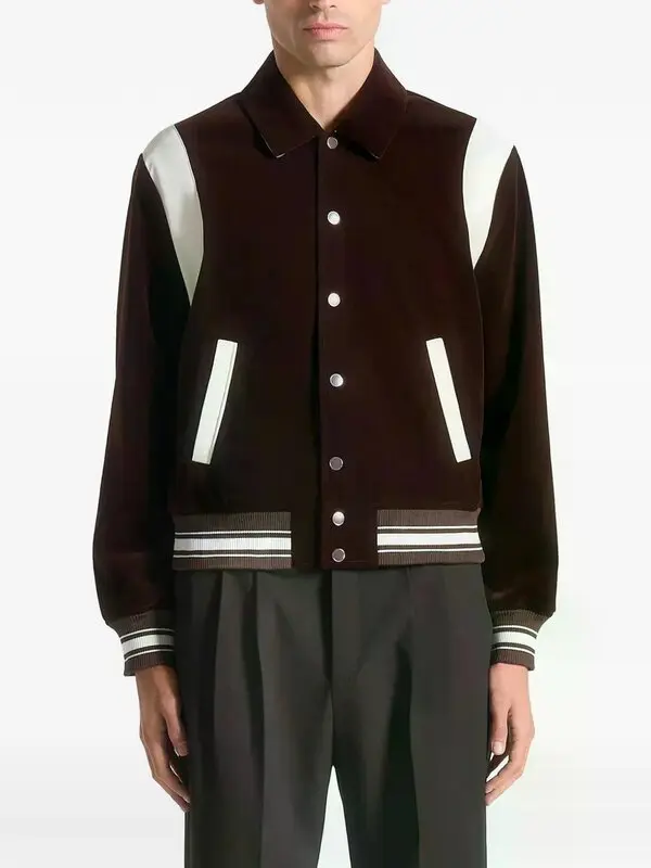 Manière De Voir Velvet & Satin Varsity Jacket