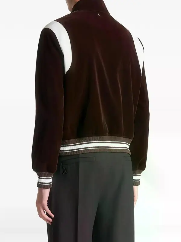 Manière De Voir Velvet & Satin Varsity Jacket