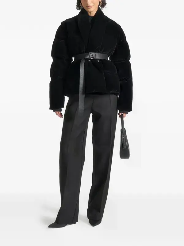 Manière De Voir Taya Velvet-effect Puffer Jacket
